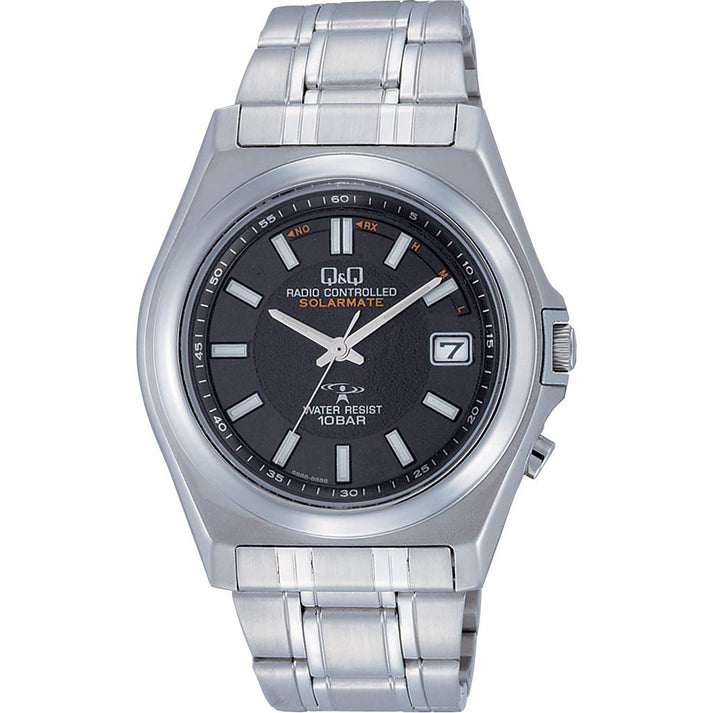 Citizen Q&Q Analog Radio-Controlled Solar Metal Band Watch HG08-202 Me ...